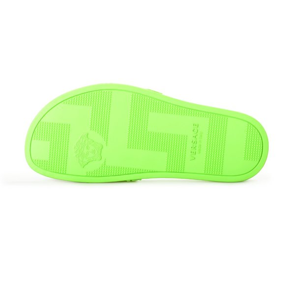Versace | Shoes | Versace Mens Neon Green Medusa Head Embossed Pool ...